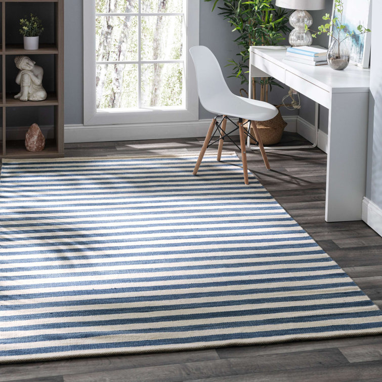 Renelso Blue/Ivory Handwoven Wool Rug | Birch Lane
