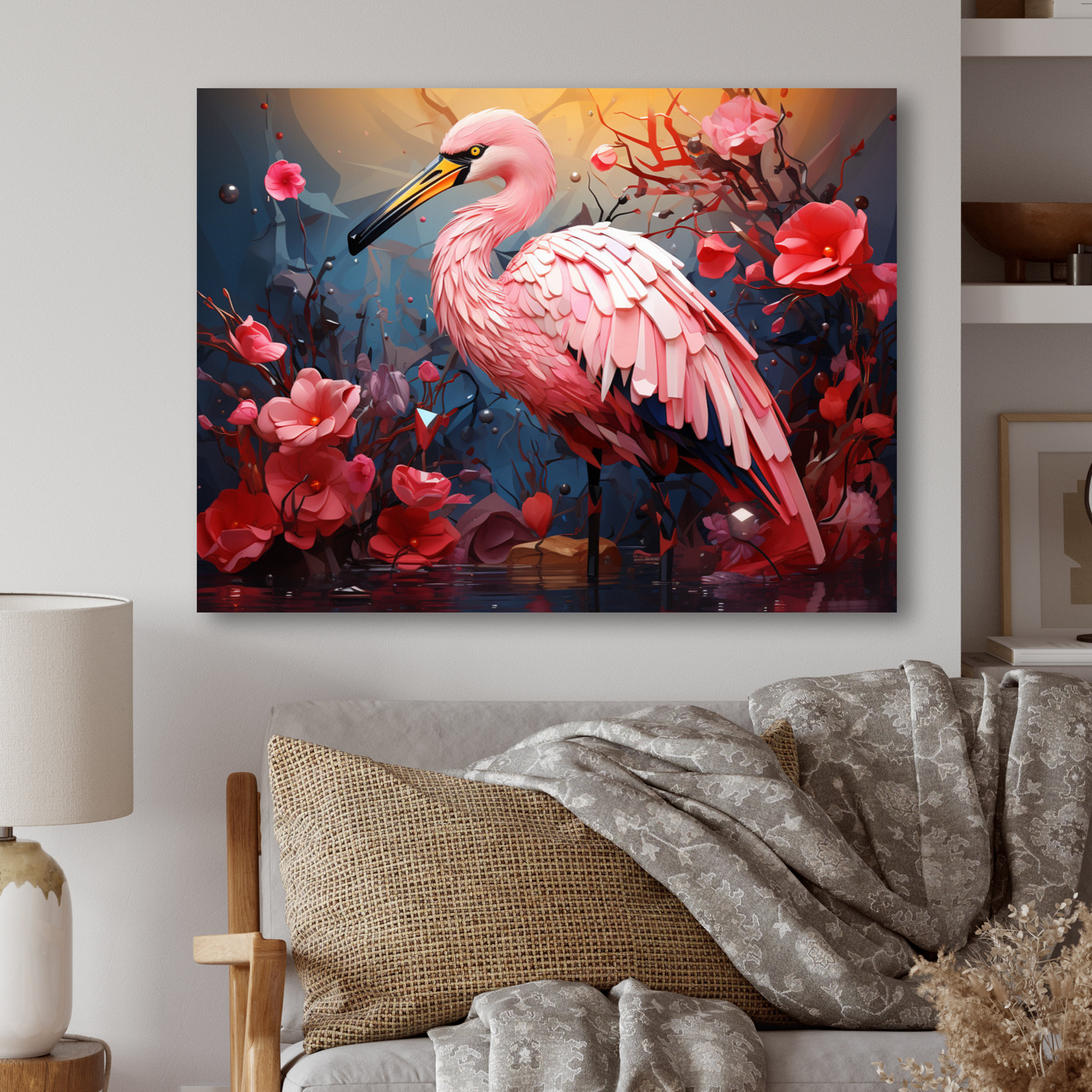 August Grove Flamingo Elegance In Pink II - Animals Metal Art Print ...