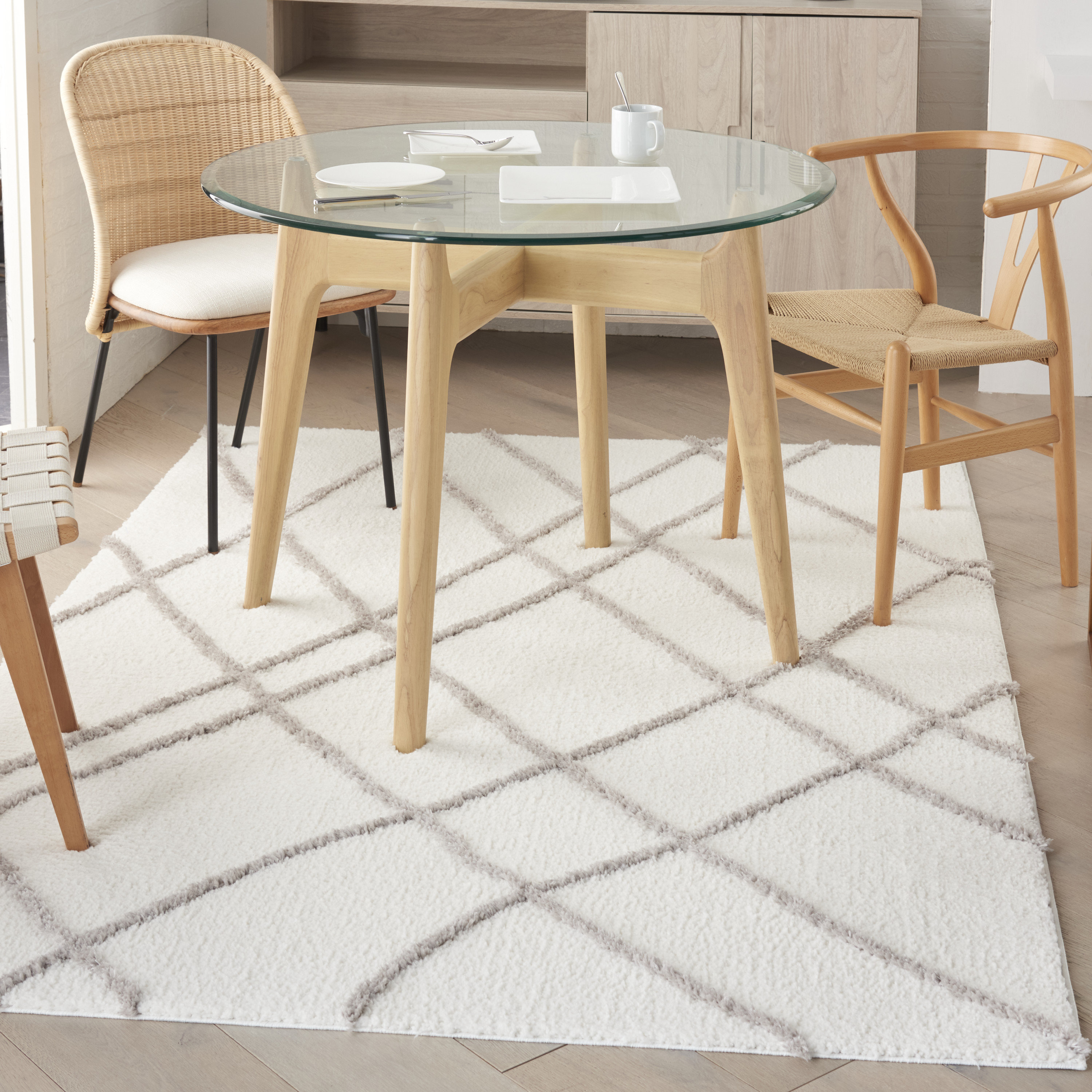 Foundry Select Jodee Modern Ivory Area Rug | Wayfair