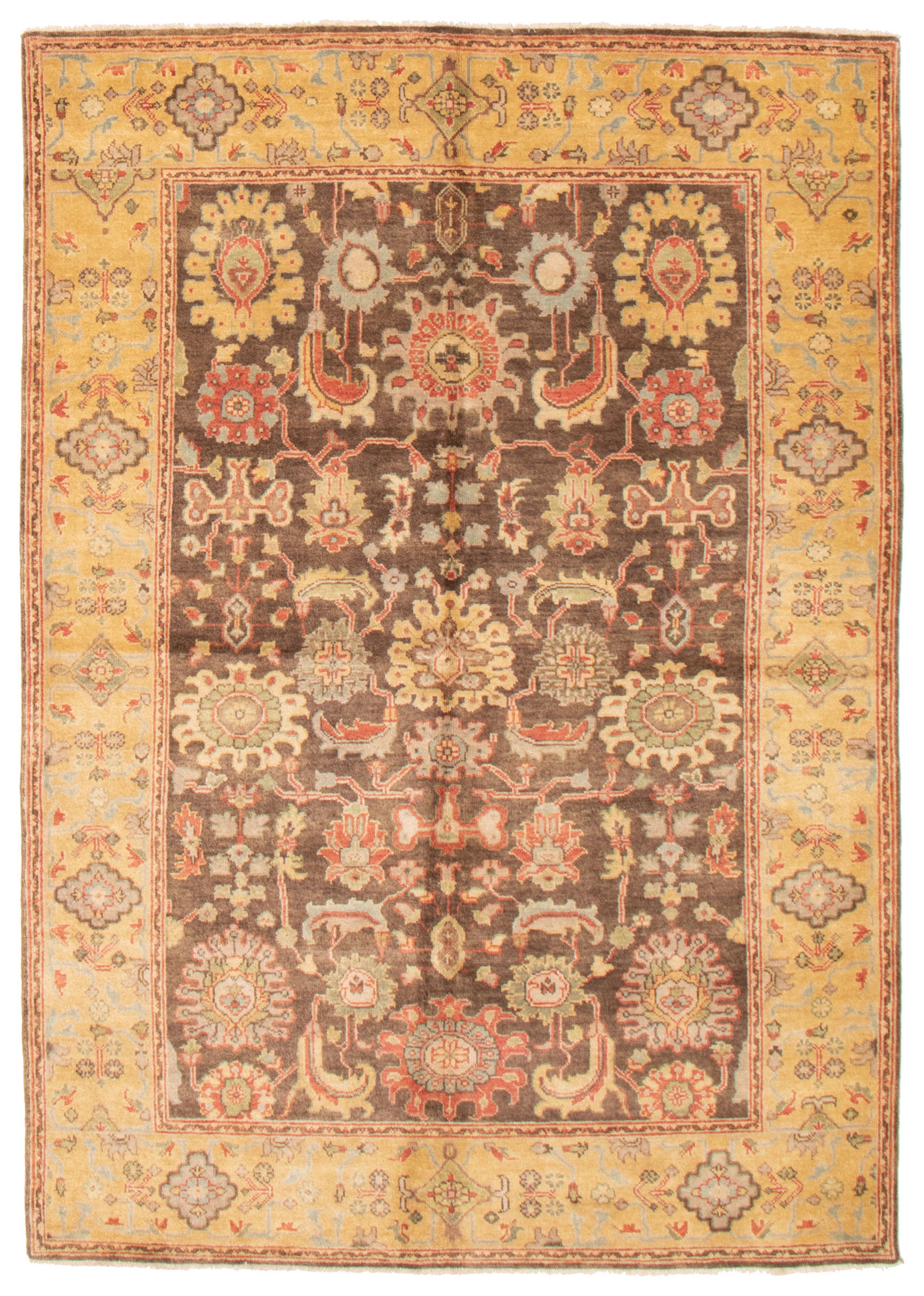 ECARPETGALLERY Royal Mahal Cream/Dark Brown/Light Blue/Light Gray Rug ...