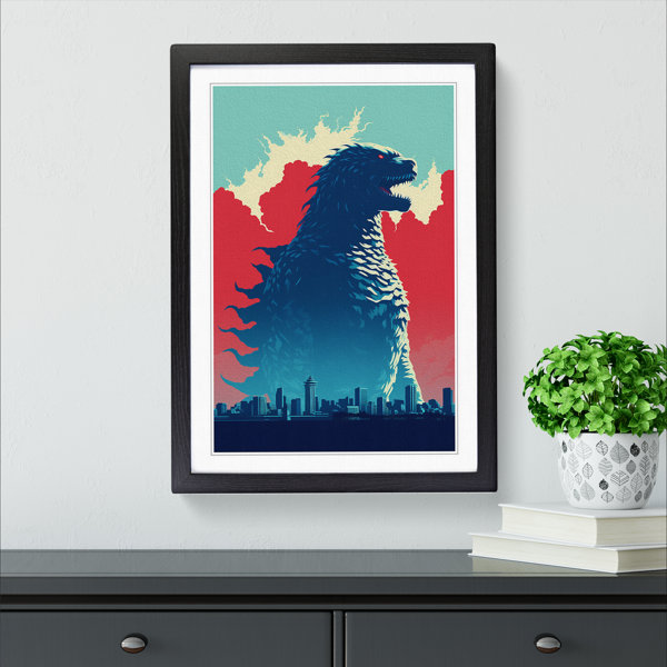 Big Box Art Godzilla Minimalism - Single Picture Frame Art Prints on ...