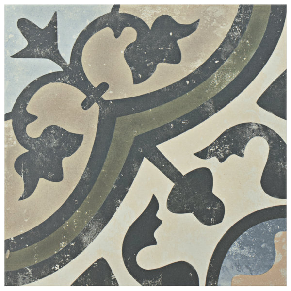 Merola Tile Evoque Arte Carthusian 10" x 10" Porcelain Patterned Wall ...