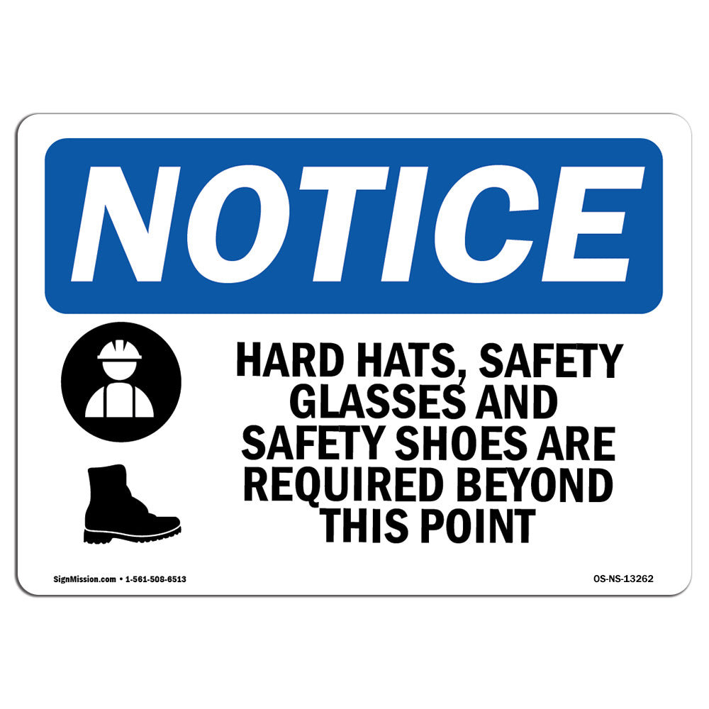 SignMission Hard Hat Safety Glasses and Sign with Symbol | Wayfair