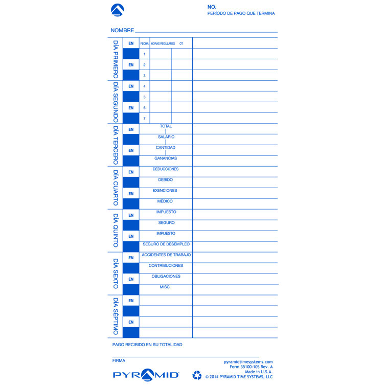 Pyramid Spanish Time Card - Wayfair Canada