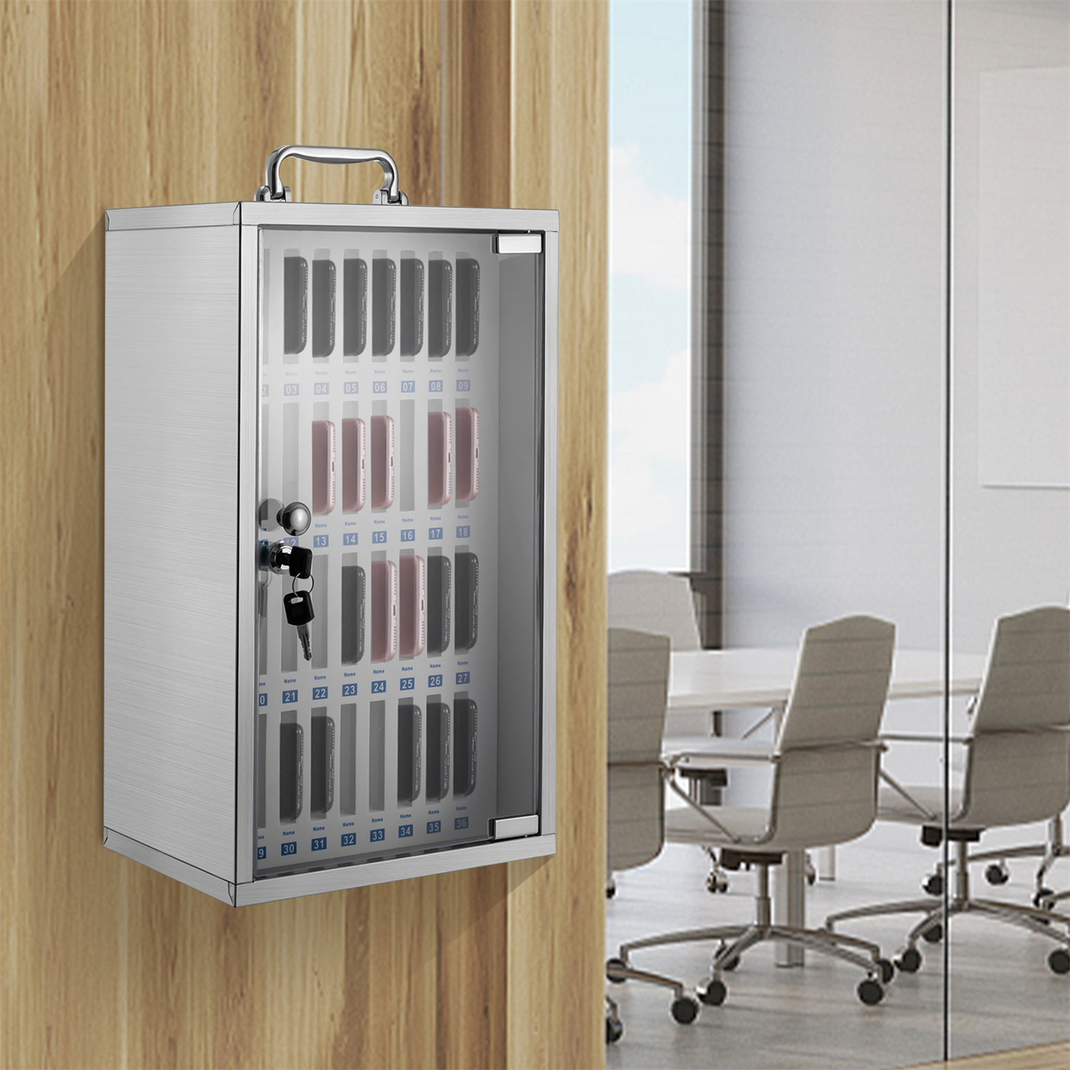 YINXIER Metal 4 - Tier 12.2'' Cell Phone Locker with Key | Wayfair