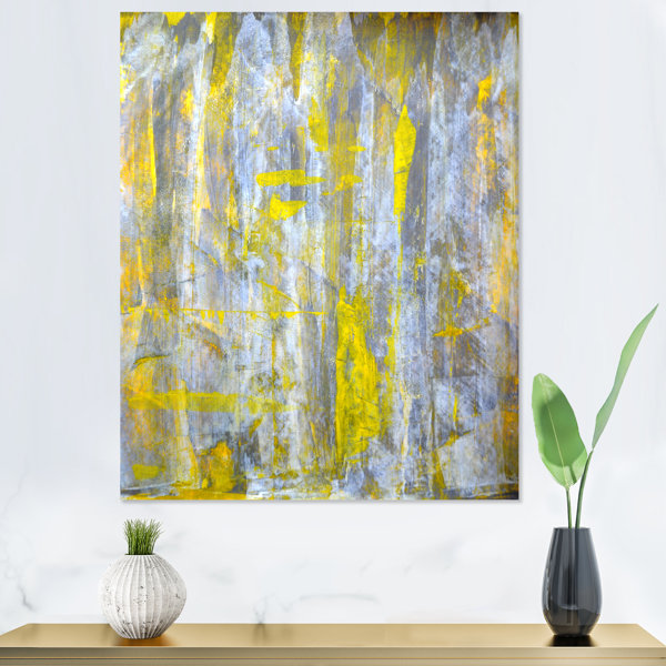 Wrought Studio Yellow And Gray Merging Abstract X " Merging Abstract X ...