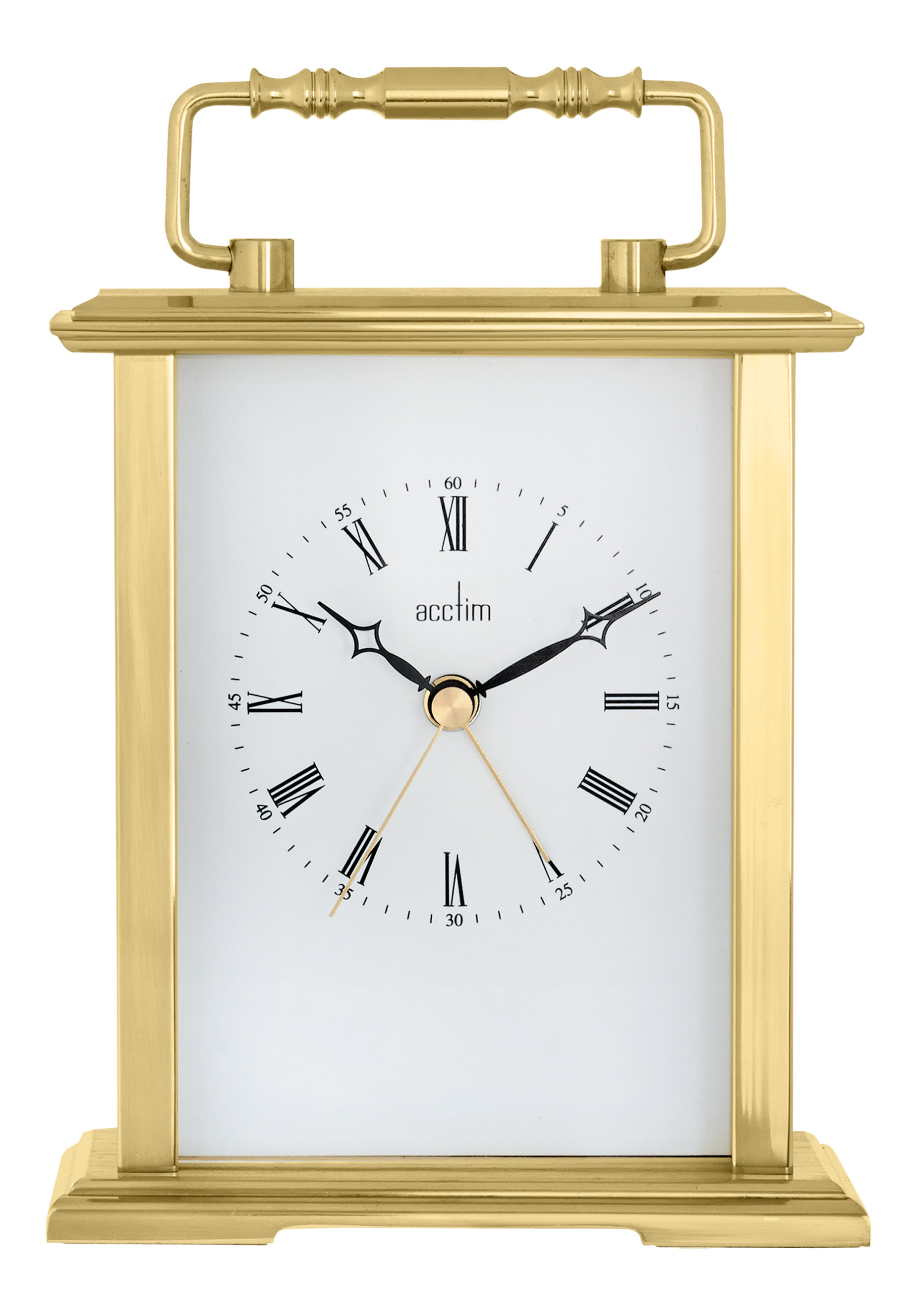 Acctim Gainsborough Mantel Clock Quartz Polished Metal Carriage Clock ...