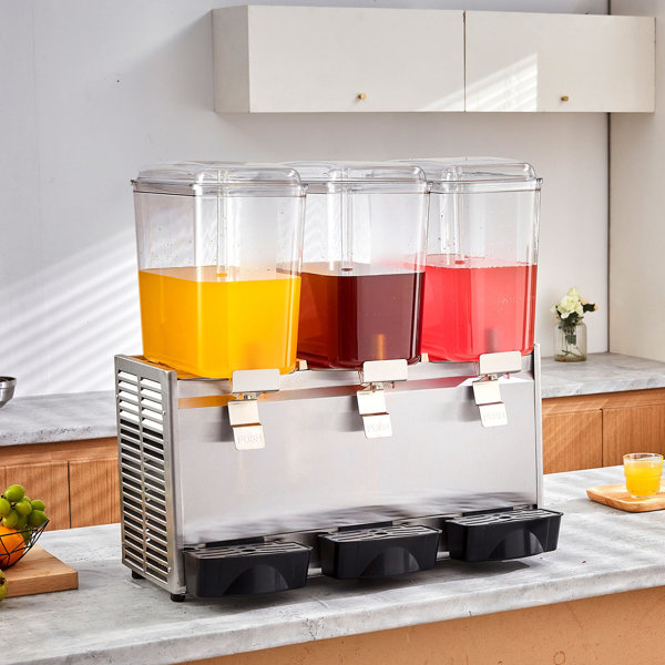 Stellweilan Tessberg Commercial Beverage Dispenser, 13.6 Qt 12L 3 Tanks ...