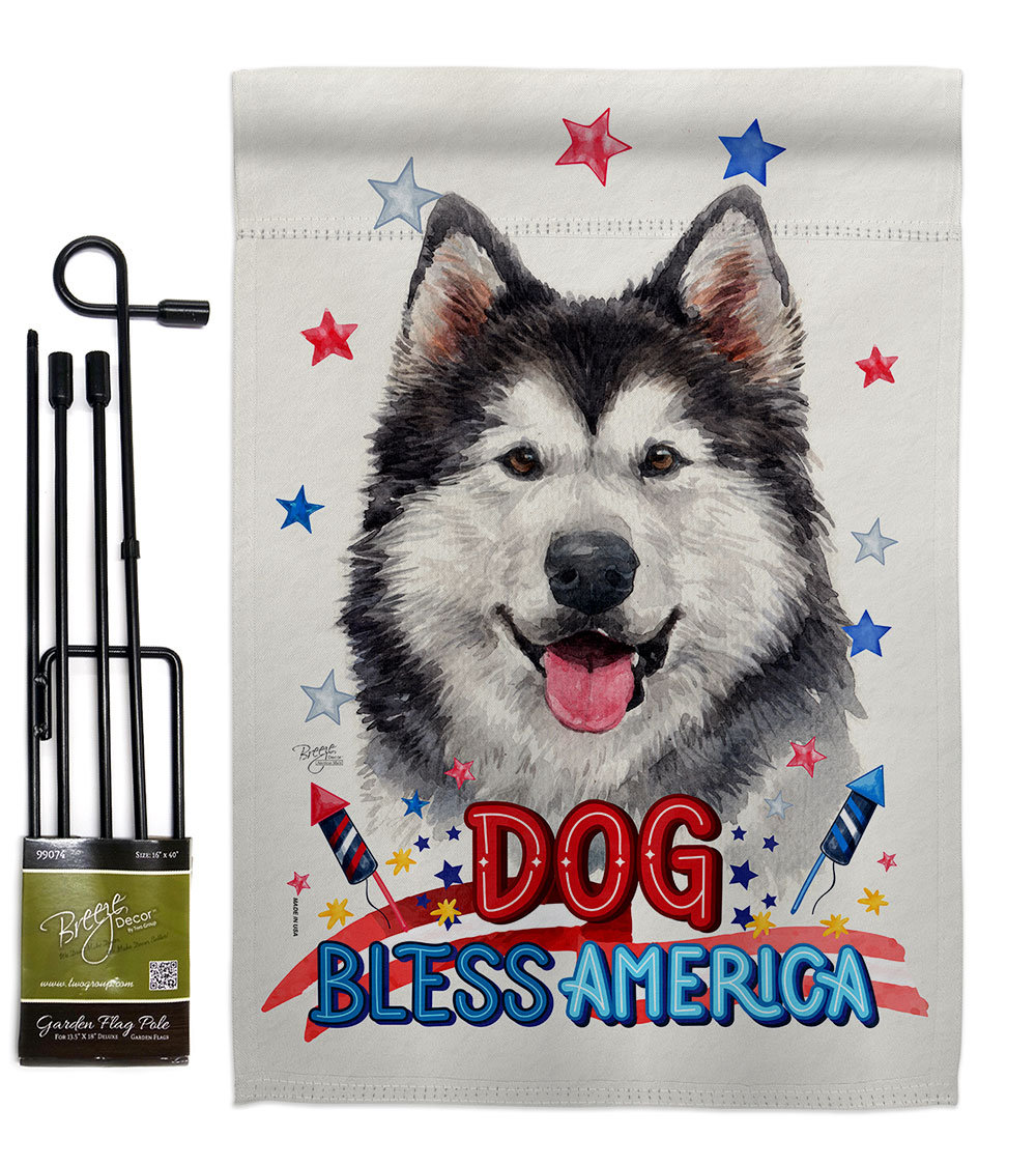 Breeze Decor Patriotic Siberian Husky Flags Set Dog Animals 28 X40 ...