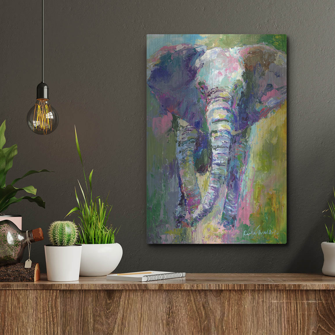 Bungalow Rose 'Big Blue Elephant' by Richard Wallich, Metal Wall Art ...