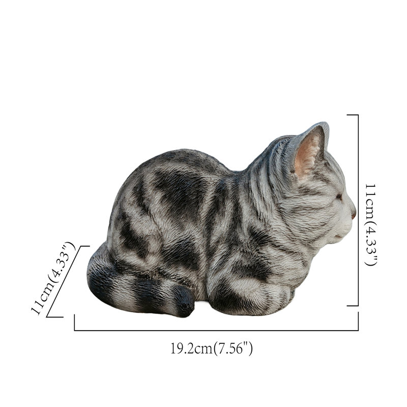 Hi-Line Gift Ltd. Tabby Tranquility: Whimsical Black Polyresin Napping ...
