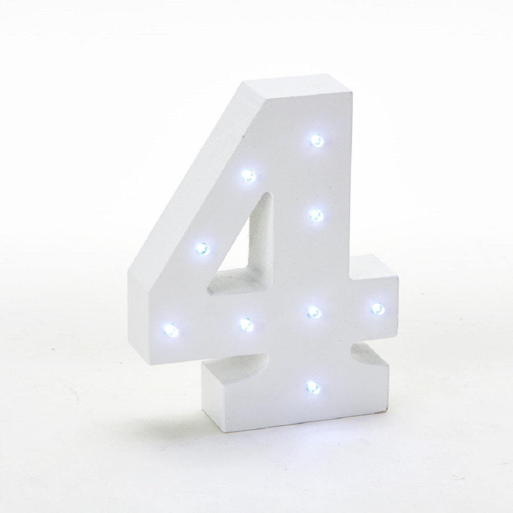 Latitude Run® Mkhitar Wooden LED Freestanding Number 4 Letter Block ...