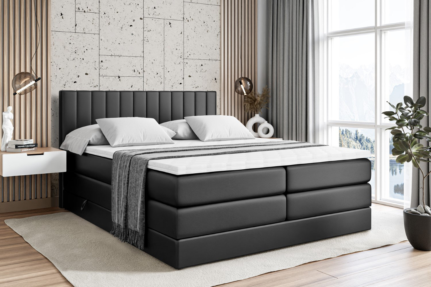 Latitude Run Box spring bed with bed box and topper | Wayfair.ie