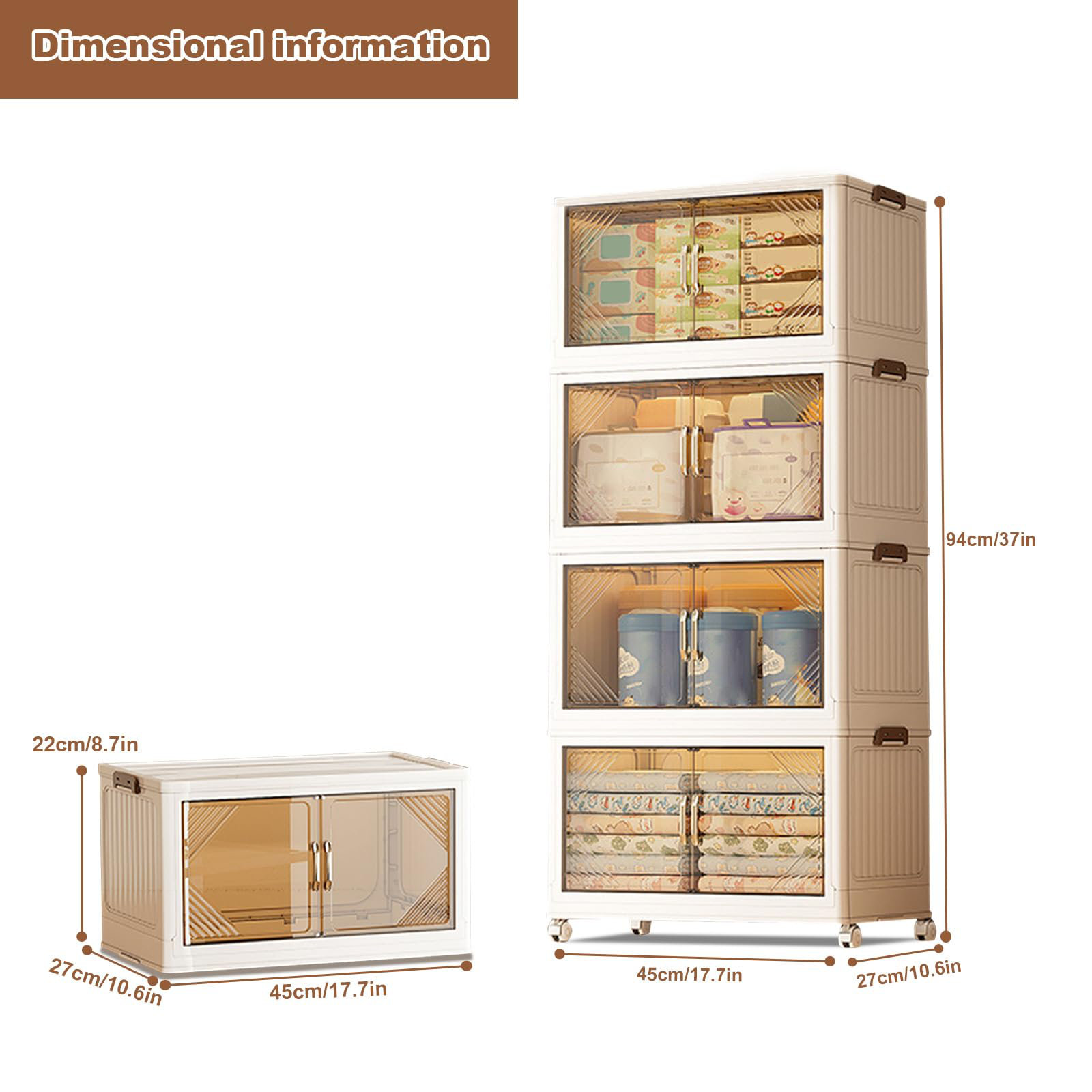 Rebrilliant 4 Tier Stackable Plastic Storage Boxes, Plastic Storage ...