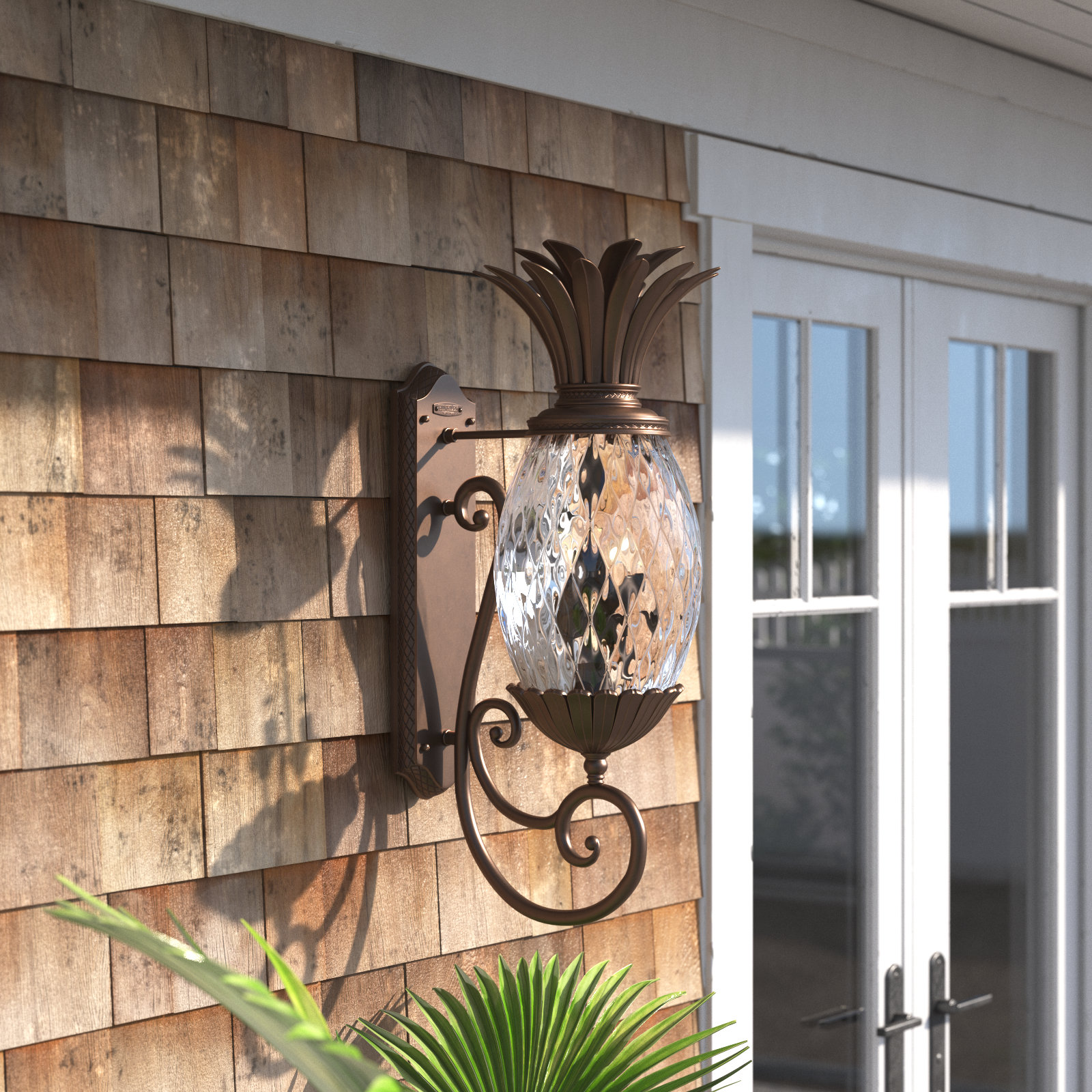 Hinkley Plantation 3-Light Pineapple Outdoor Wall Mount Lantern | Wayfair