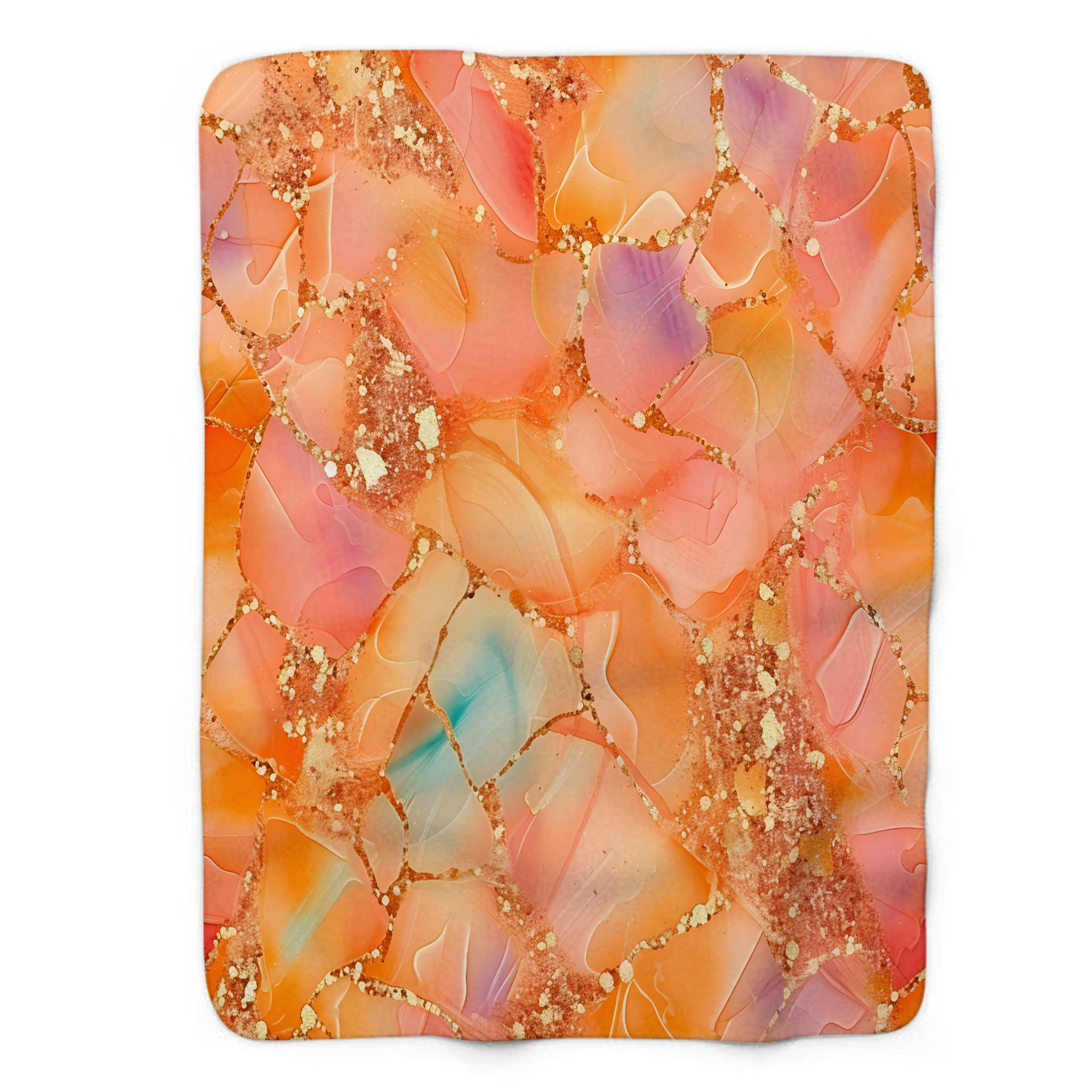 MentionedYou Holographic Peach Burst - 1 Piece Premium Sherpa B Throw ...