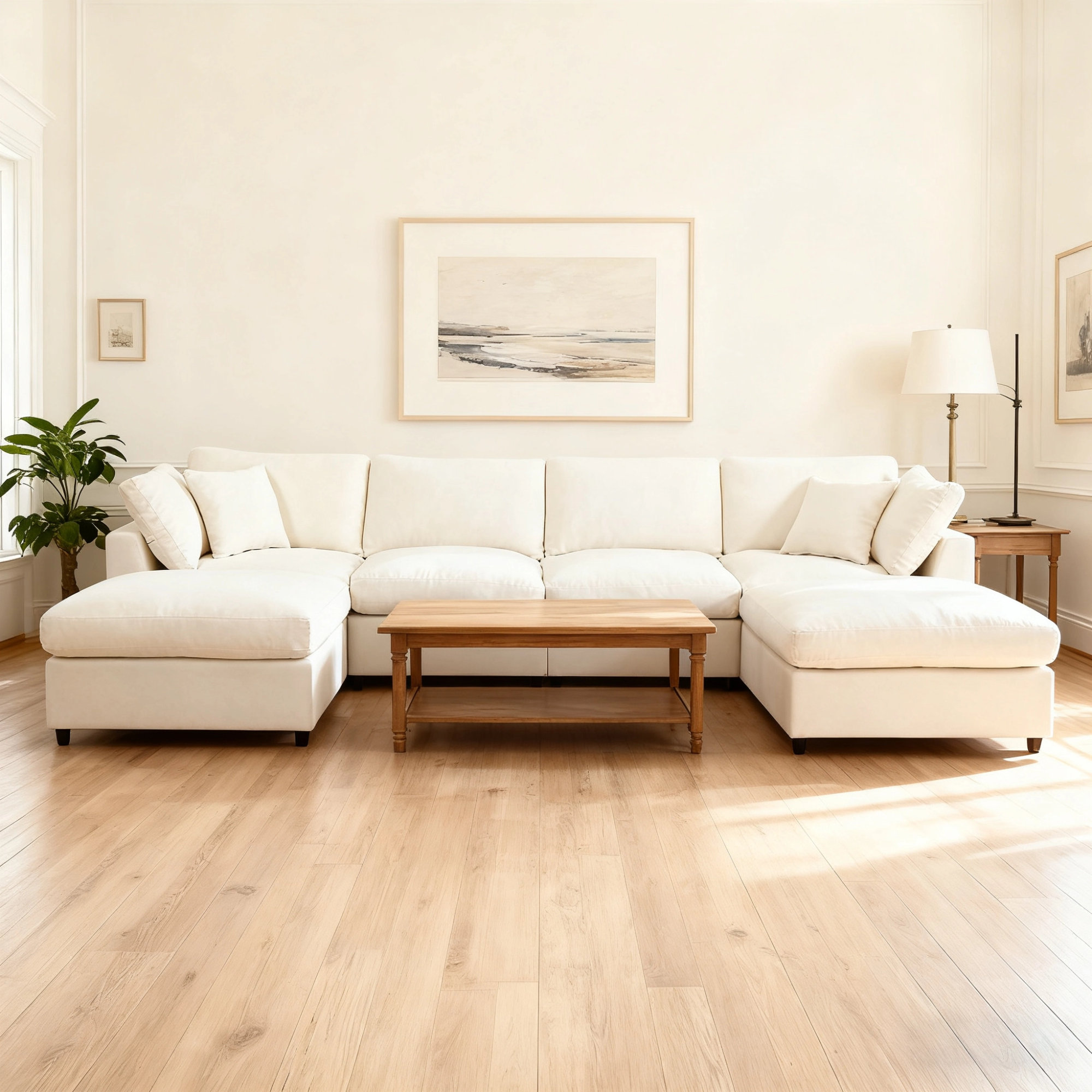 Latitude Run® 130" Large U-Shaped Sectional Sofa with 2 Movable ...