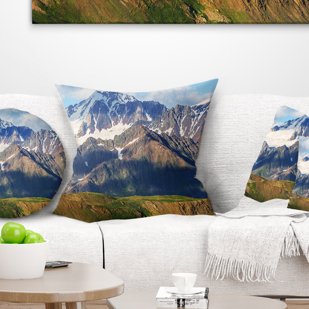 Design Art Beautiful Caucasus Mountains - Landscape Printed Pillow ...