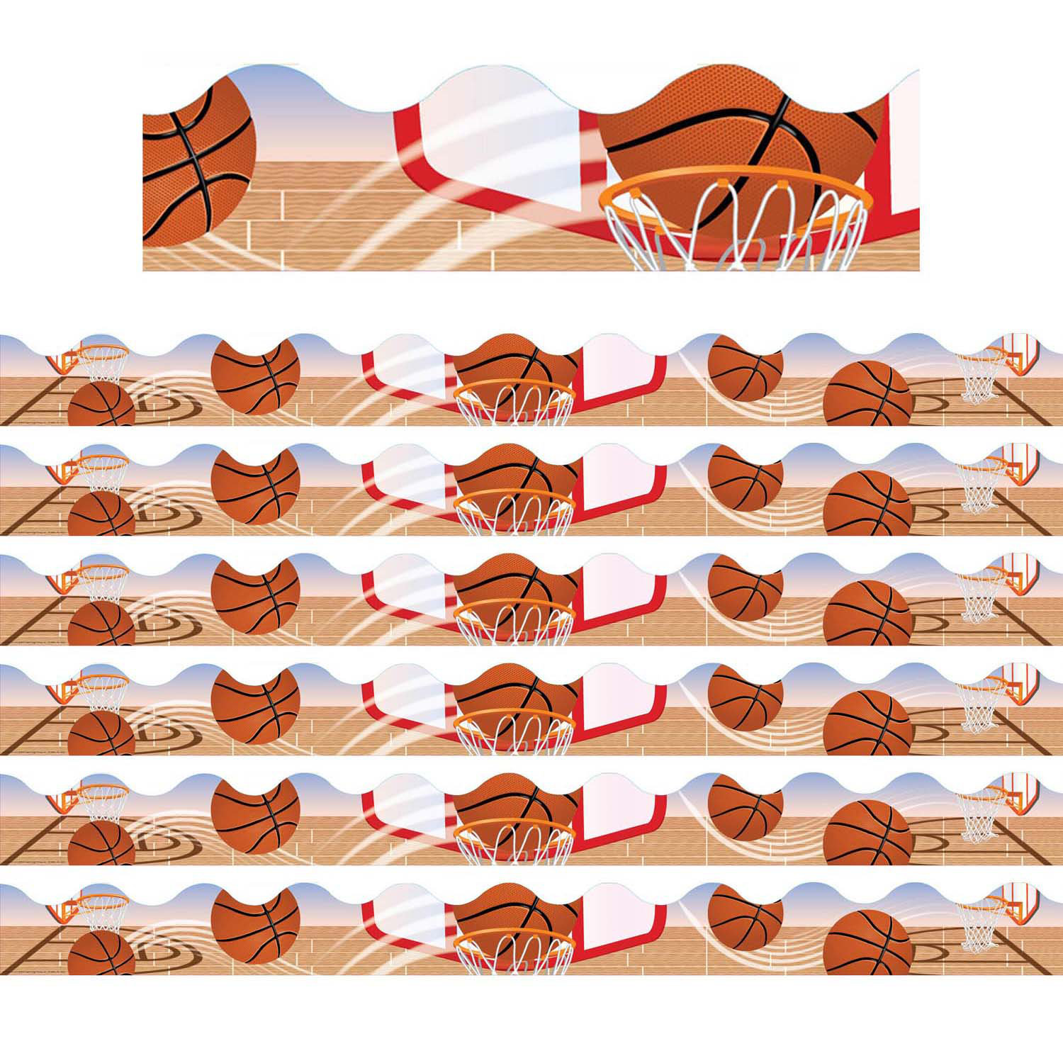 Basketball Court Bulletin Board Basketball Border, Pdf, Printable