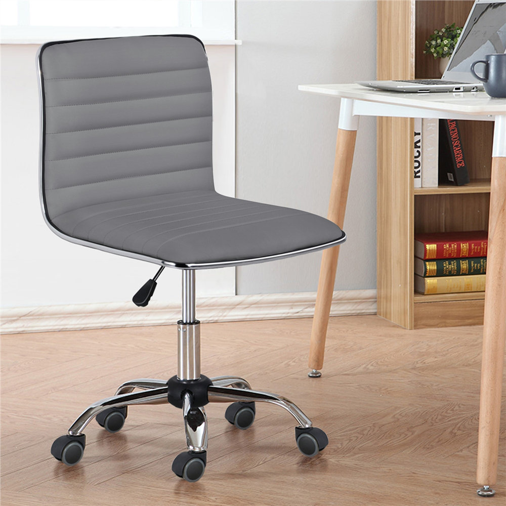 Orren Ellis Correen PU Leather Low Back Armless Desk Chair & Reviews ...
