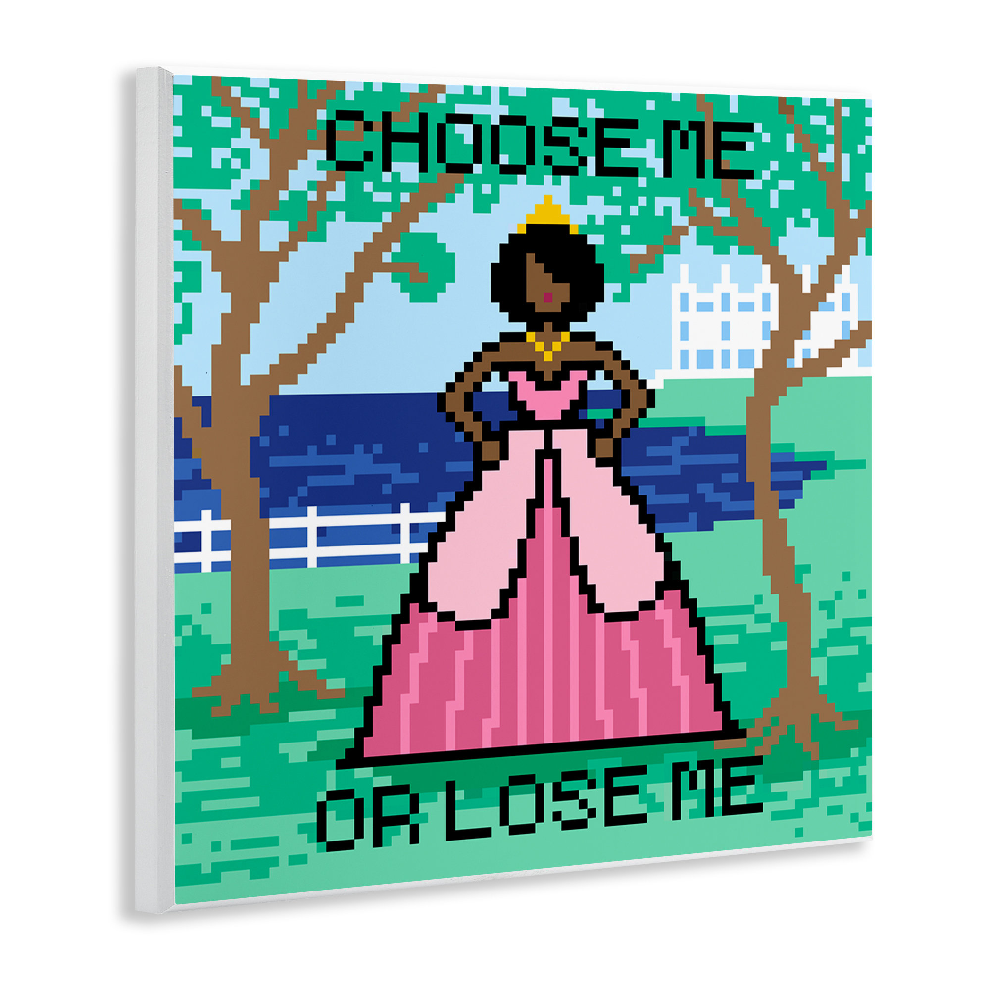 Ebern Designs Choose Me Pixel Princess Wall Plaque Art by Grace Popp ...