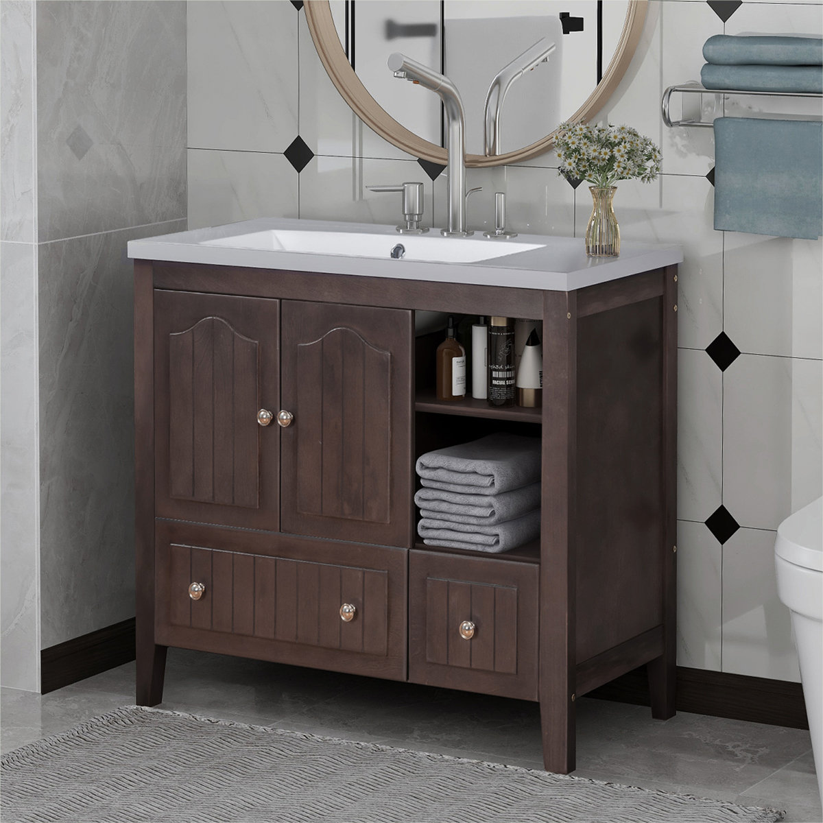 HOOSENG Bathroom Vanity | Wayfair