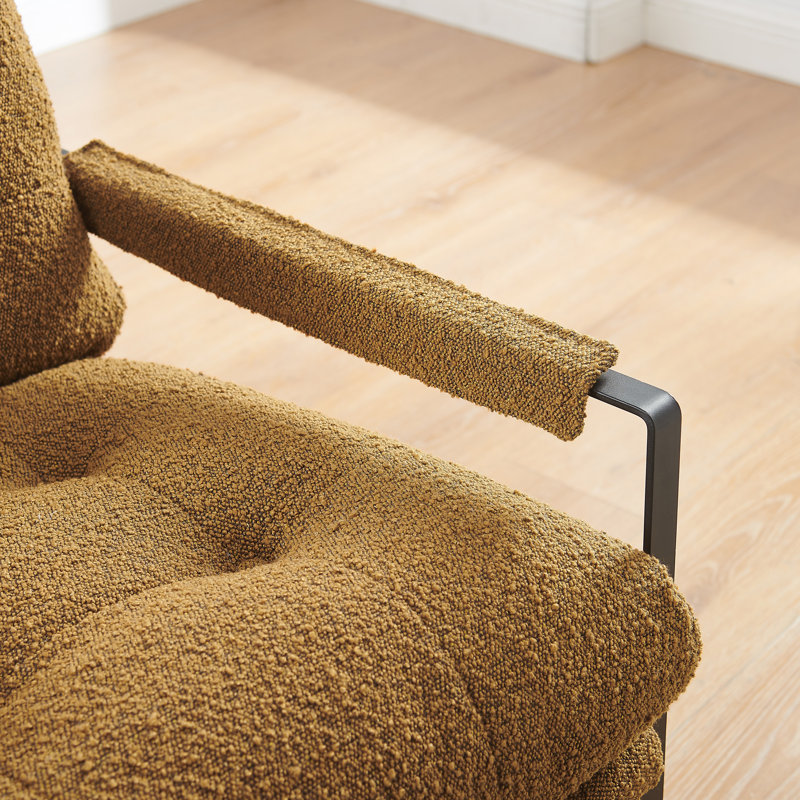 Latitude Run® Shevonne Boucle Button Back Accent Arm Chair | Wayfair