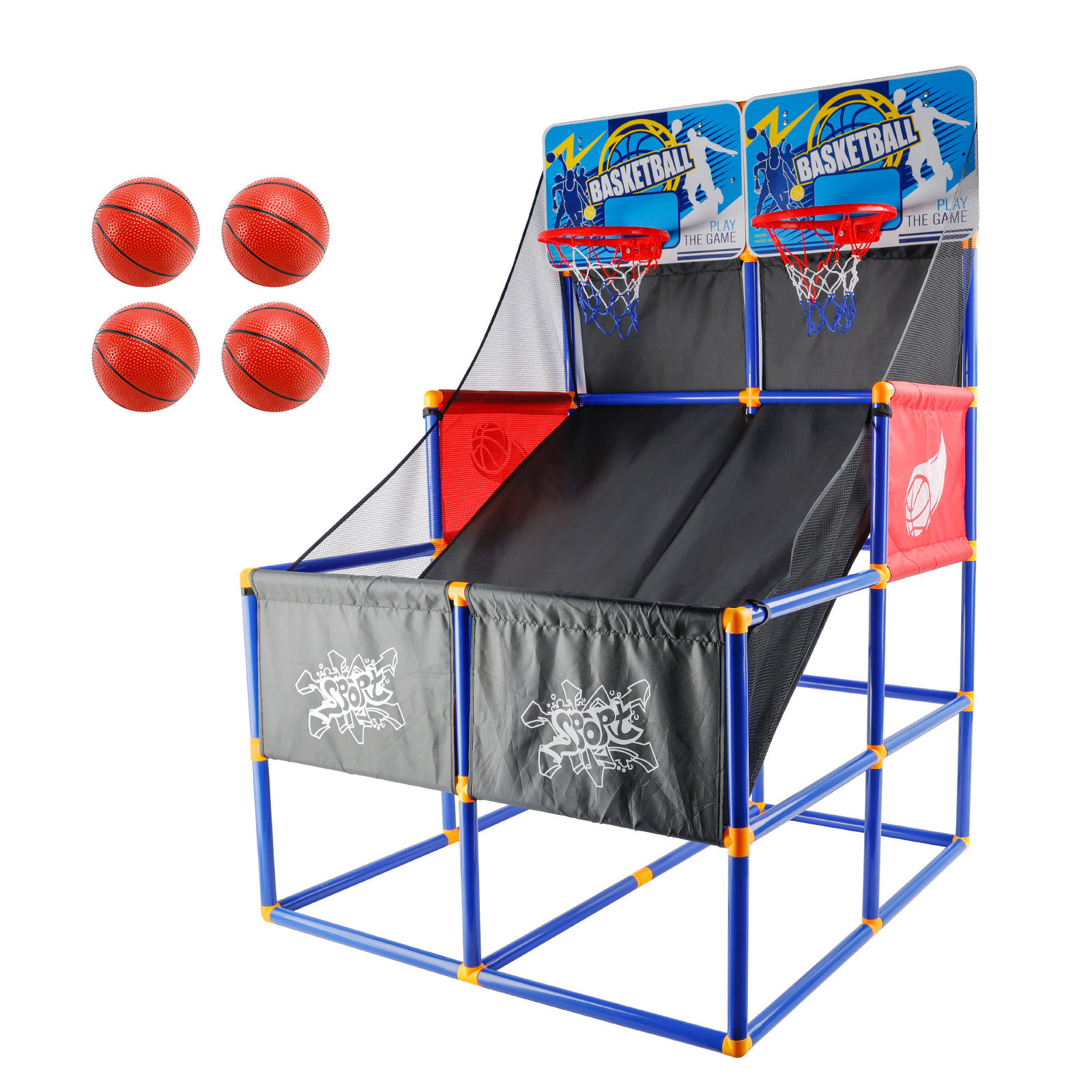 Topteng Kid Dual Shot Basketball Arcade Game with 4 Balls, Easy Quick ...