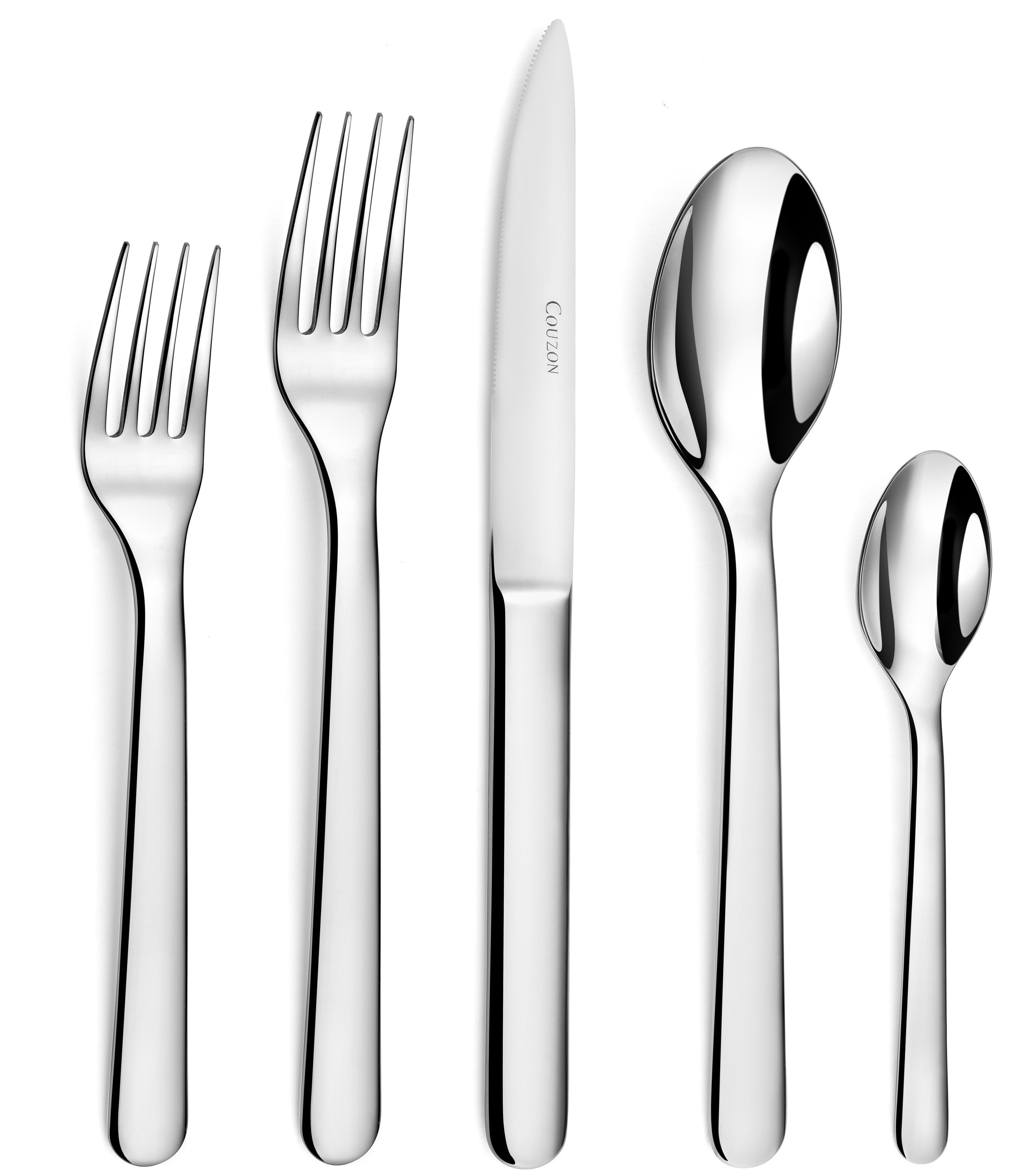 Couzon Alkaline 5 Piece 18/10 Stainless Steel Flatware Set, Service for ...