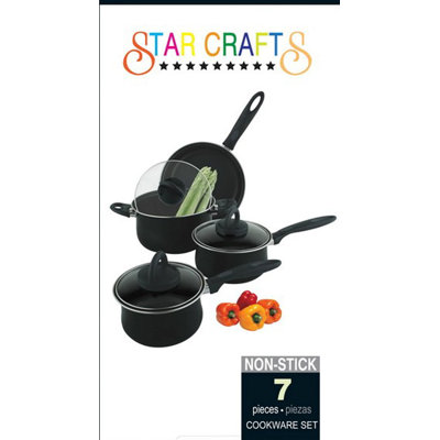 Universal Housewares 7 - Piece Non-Stick Carbon Steel Cookware Set ...