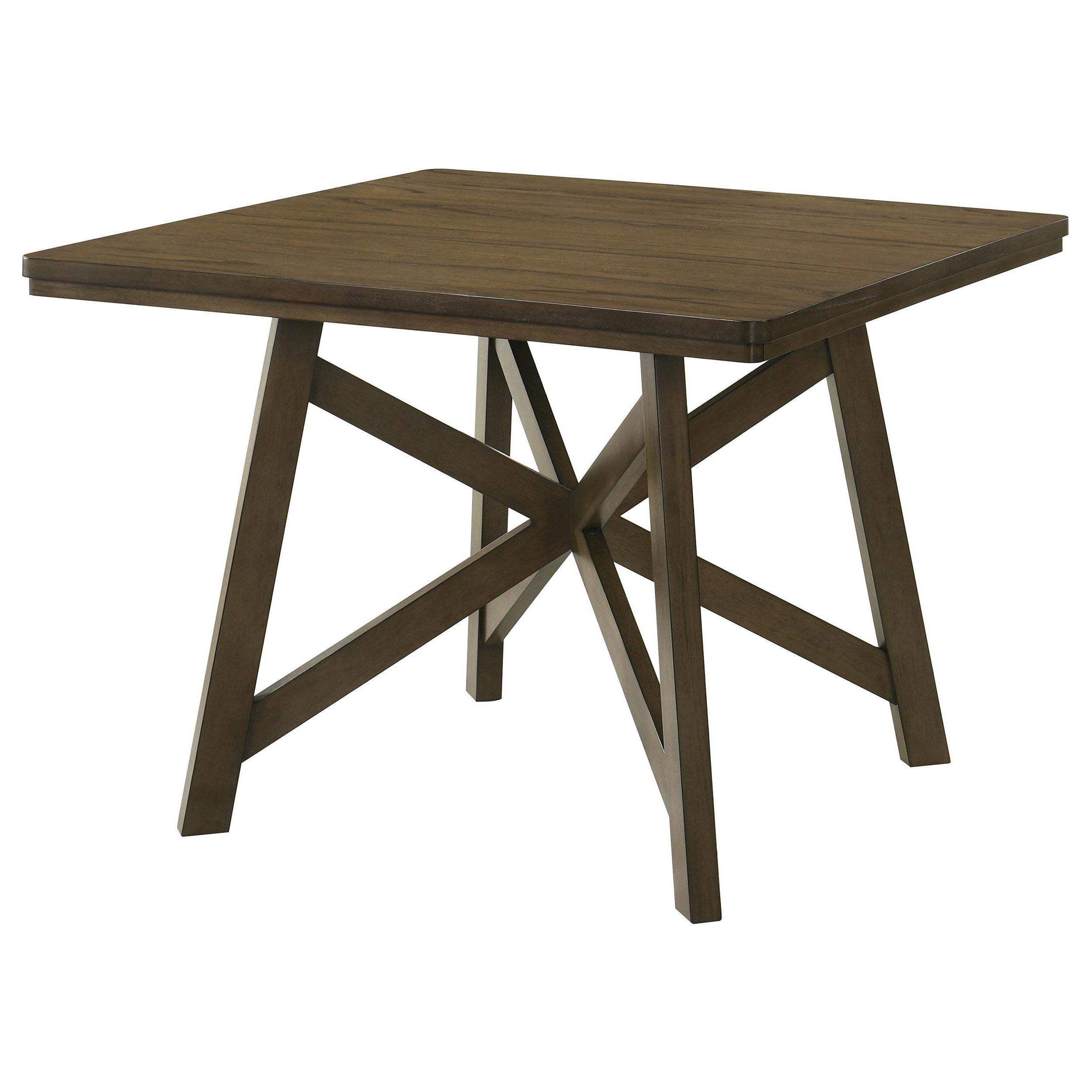 Benjara Kana Counter Height Dining Table, Brown Wood, Square 47 Inch ...