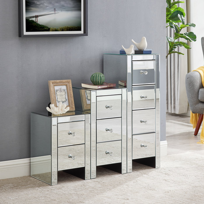 Mercer41 Allyannah Glass Nightstand & Reviews | Wayfair