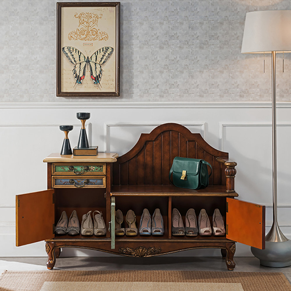 Liu's ink furniture 47.2in Retro style Shoe Change Stool | Wayfair