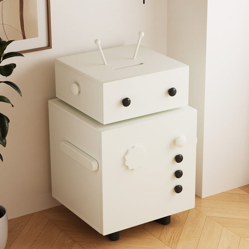 Latitude Run® Creative Bedside Table, Side Tables, 360° Rotating ...