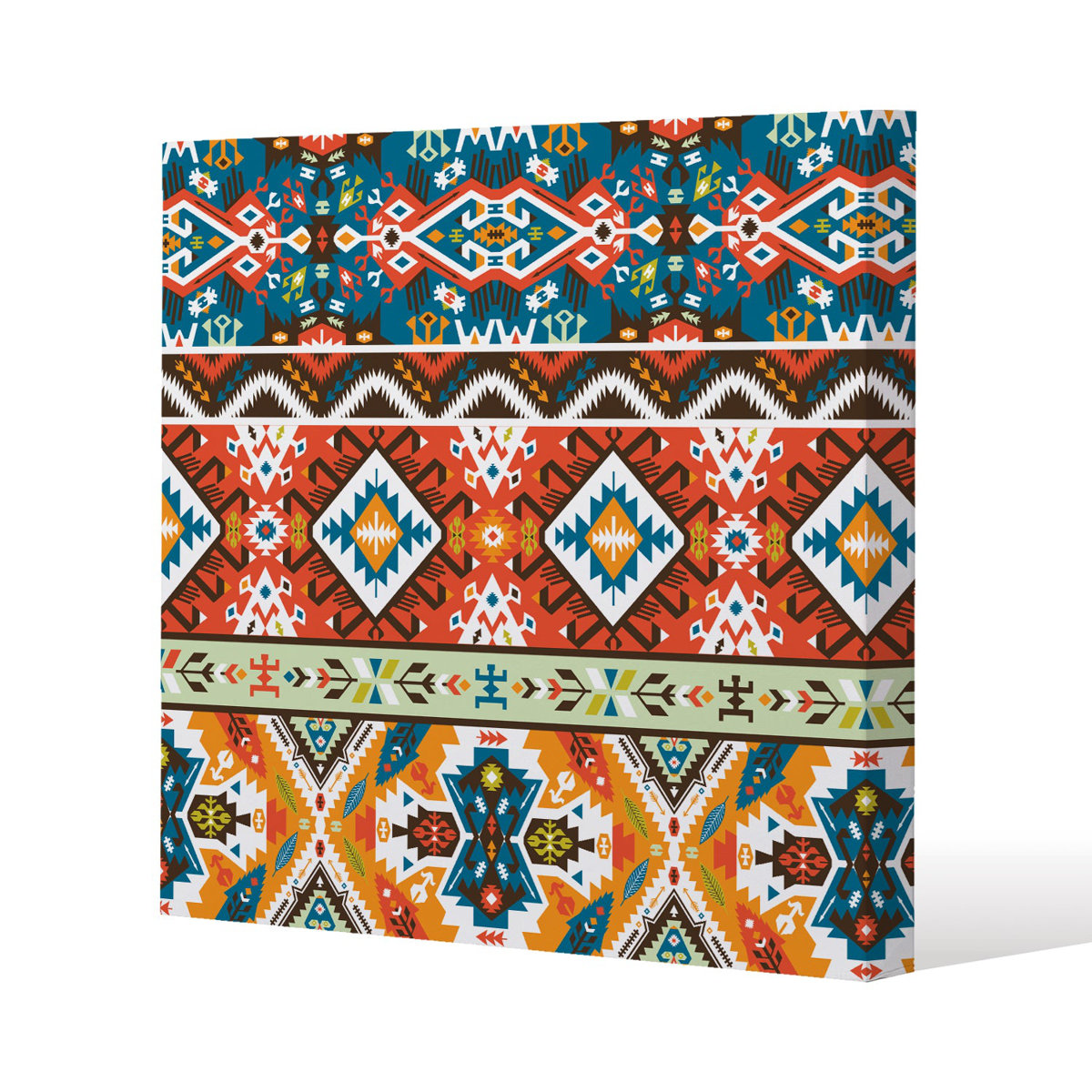 World Menagerie pattern in tribal style Slim Style Canvas Print, 15mm ...