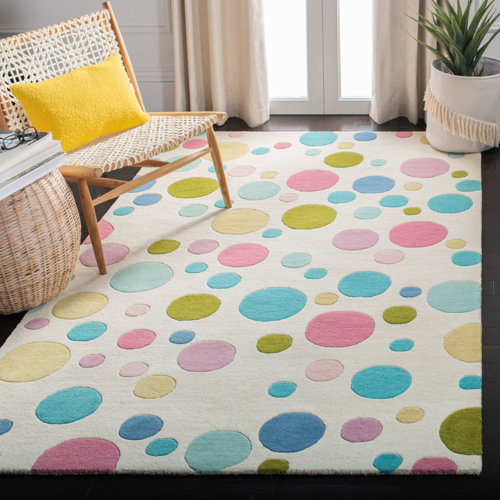 Wrought Studio Amier Hand Tufted Wool Polka Dots Rug & Reviews | Wayfair