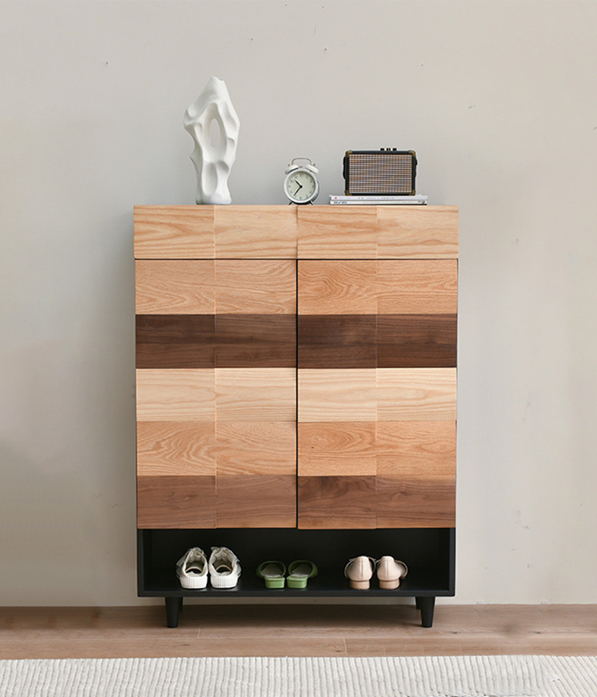 GLIDAS 45.28"H Black;Brown;Natural Wood Rubberwood;Ash;Oak;Walnut Solid ...