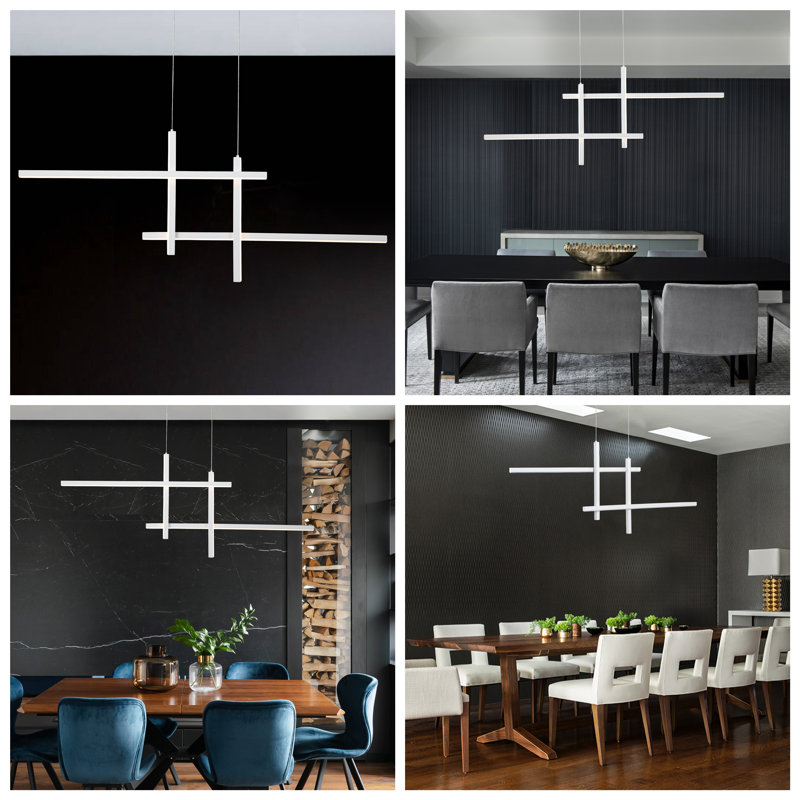 Wrought Studio™ Gilemette - Light Matte White LED Geometric Pendant ...
