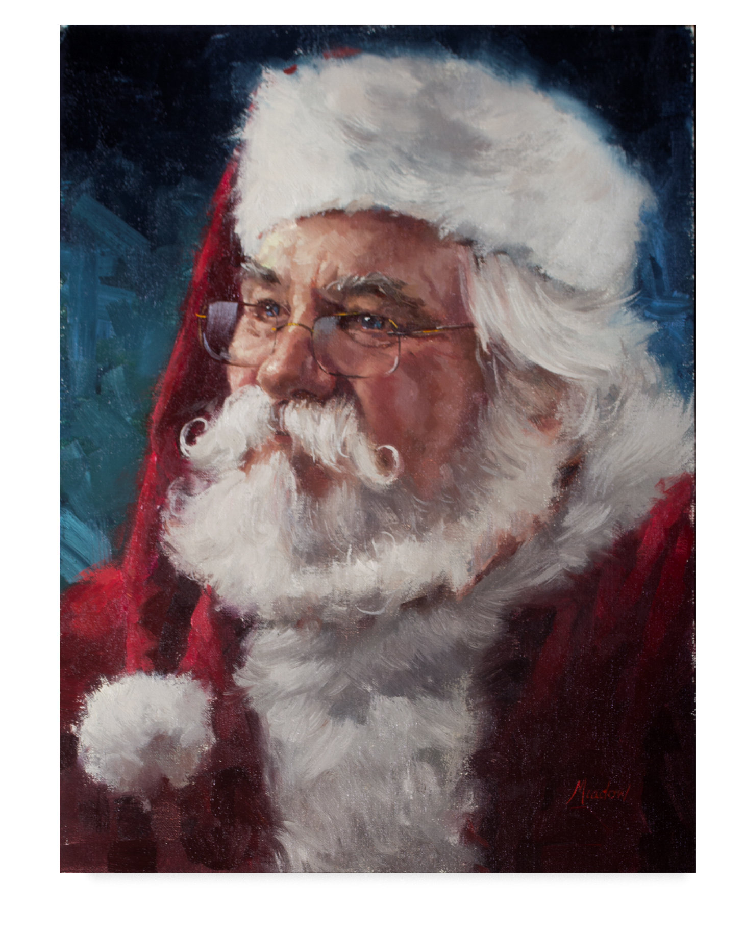 The Holiday Aisle® Elderly Santa Portrait by Meadowpaint - Print Canvas ...
