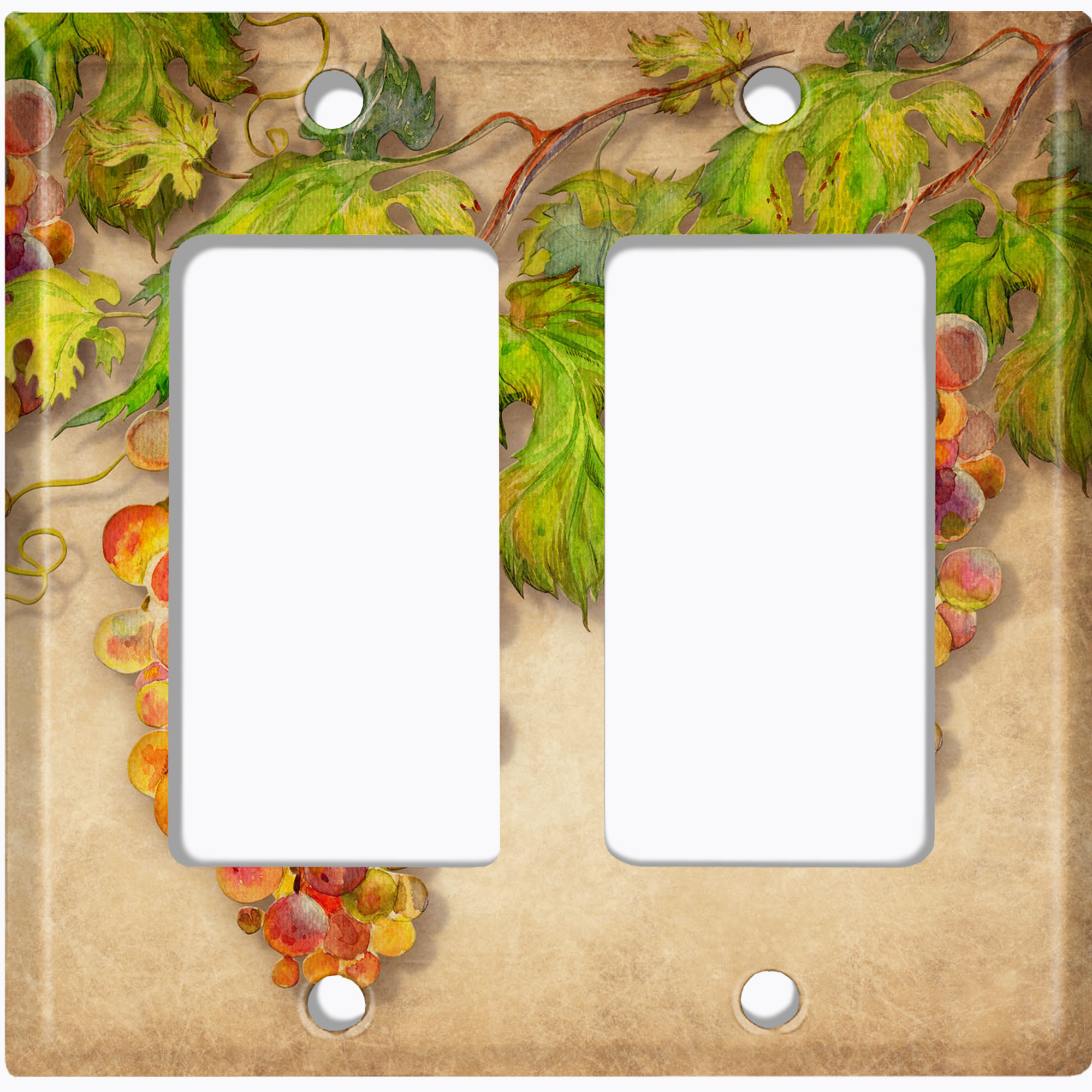 WorldAcc Kitchen Grape Vine Wine 2-Gang Toggle Light Switch Wall Plate ...