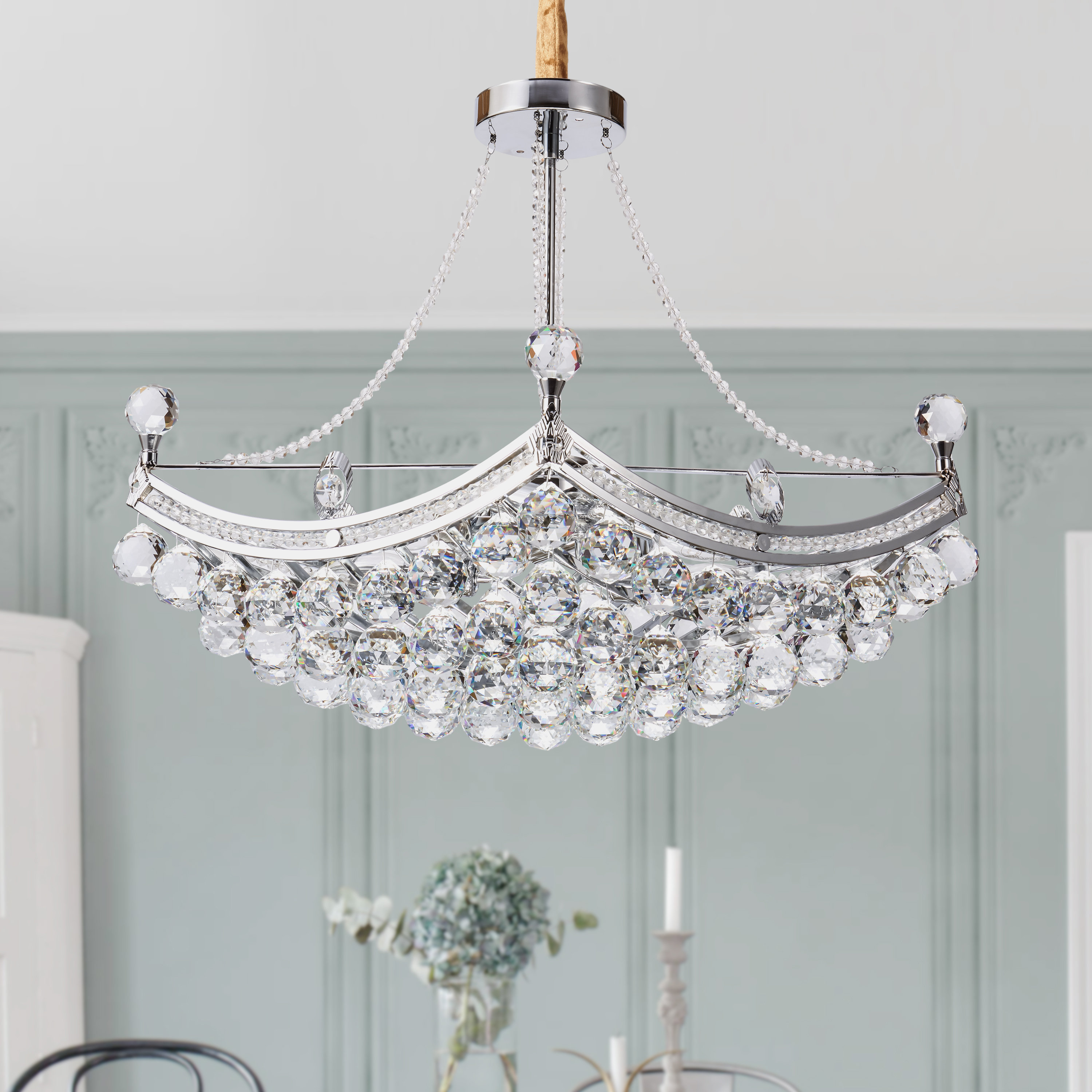 House of Hampton® Ezequil 8 - Light Crystal Empire Chandelier with Crystal Accents | Wayfair