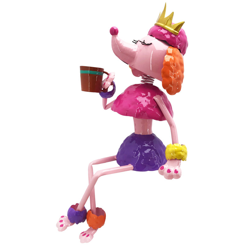 Red Barrel Studio® Bajulal Metal Poodle Princess Queen Dog Garden ...