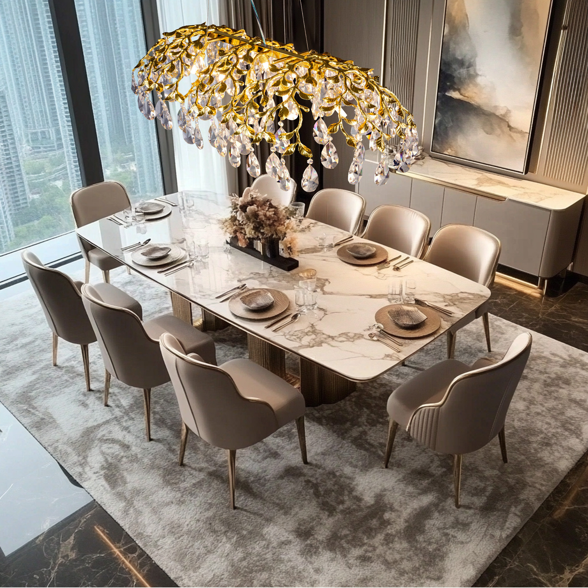 Rosdorf Park Liezel 10 - Light Crystal Kitchen Island Pendant - Wayfair ...