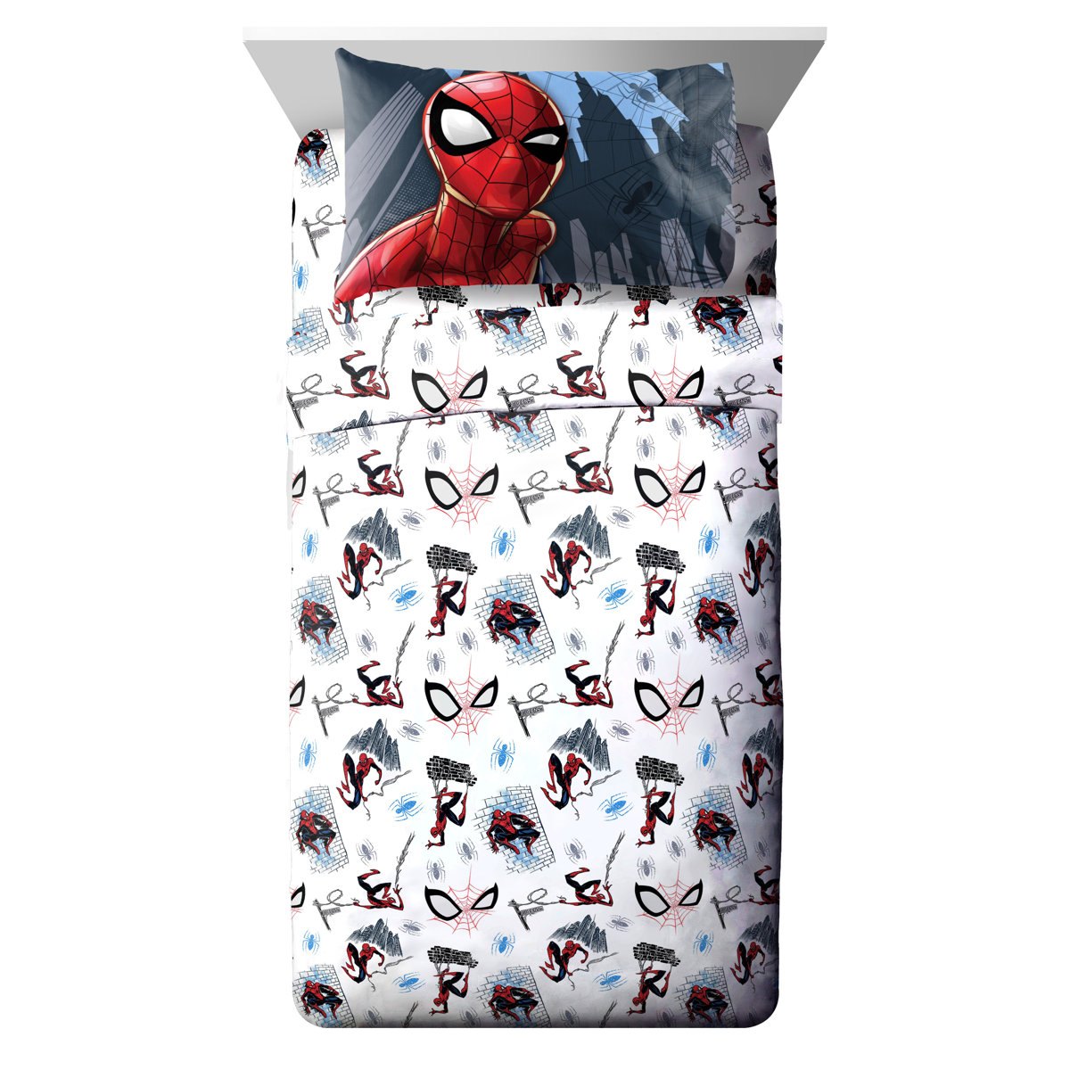 Marvel Spiderman Crawl 4 Piece Twin Bed Set & Reviews | Wayfair