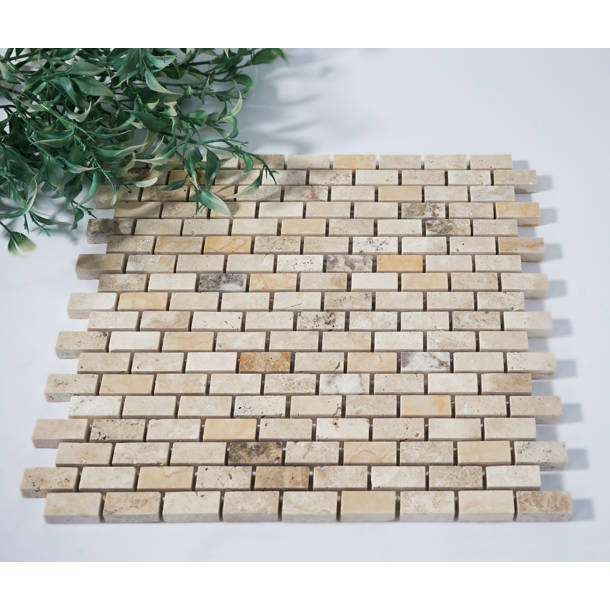 Tile & Mosaic Depot 2" x 4" Travertine Brick Joint Mosaic Wall & Floor ...