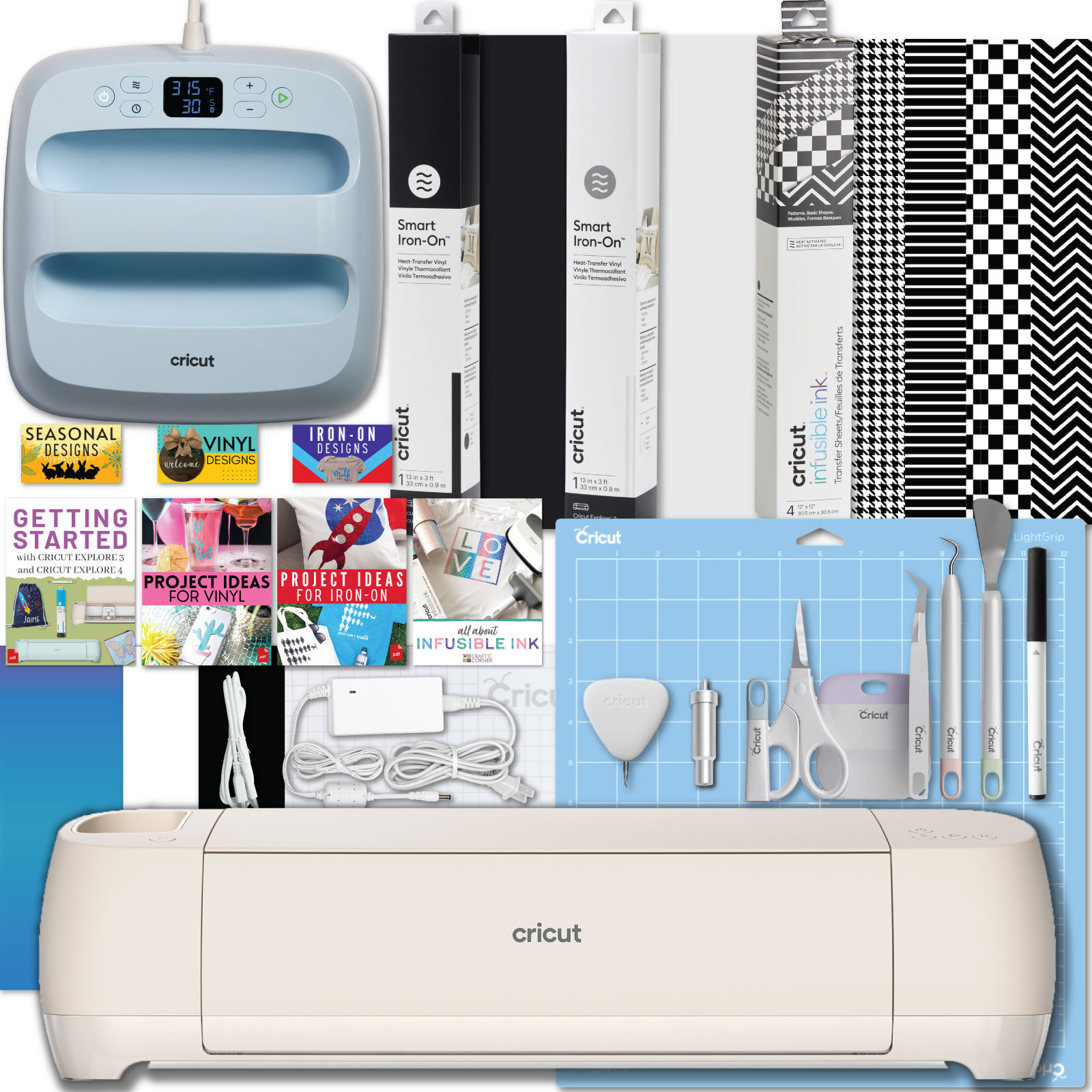 Cricut Explore 4 Cutting Machine and Easy Press 3 Combo with Heat ...