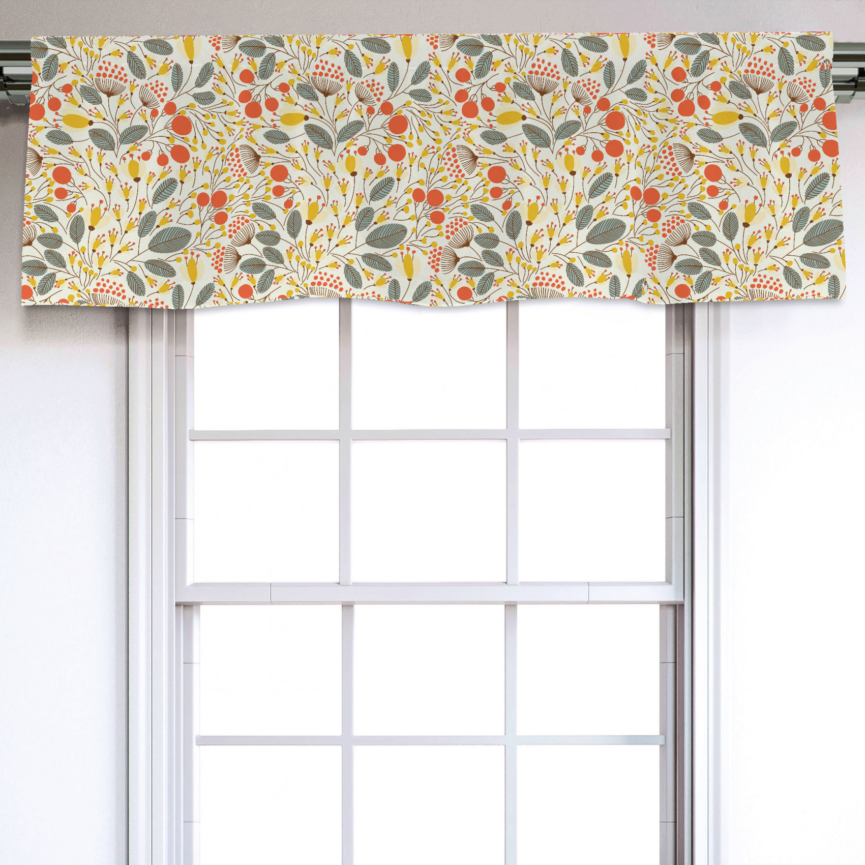 East Urban Home Floral 54" Window Valance | Wayfair