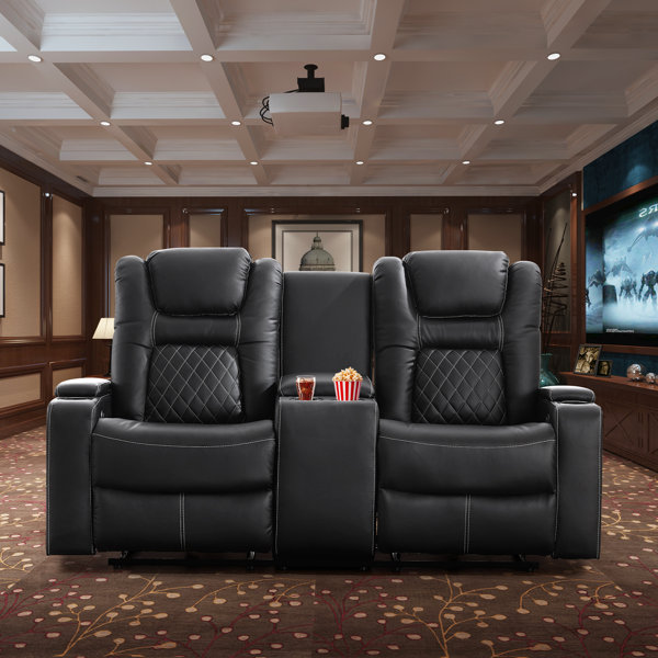 Ebern Designs 72.4"Wide Classic Power Push Button Recliner With USB ...