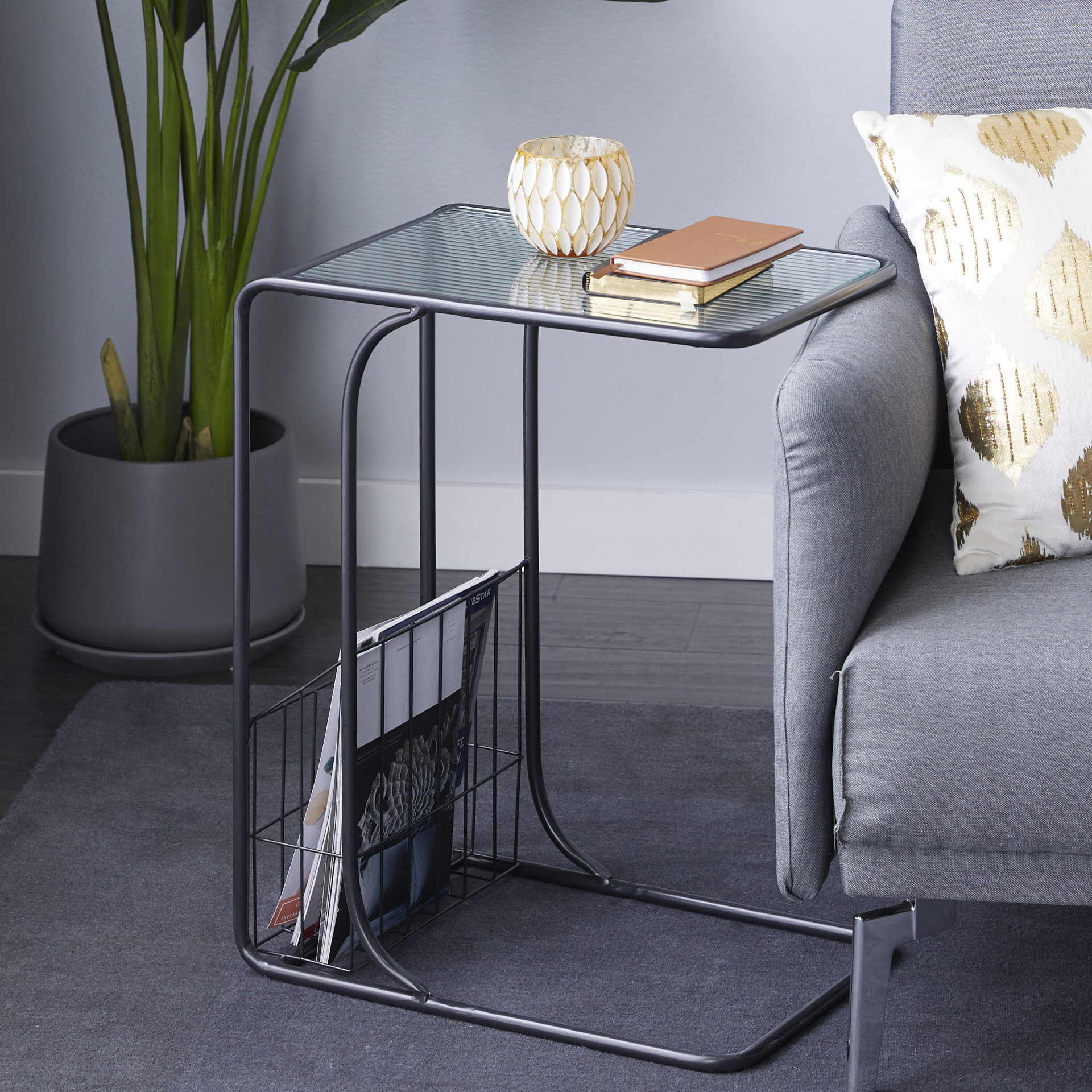 Latitude Run® Breyawna Glass Top C Table End Table - Wayfair Canada