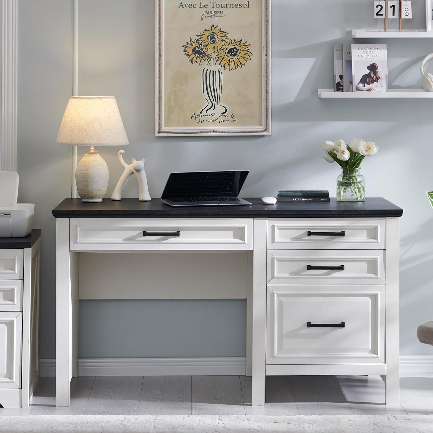Winston Porter Borquez 53 Inch Modern Home Office Desk , Computer Desk ...